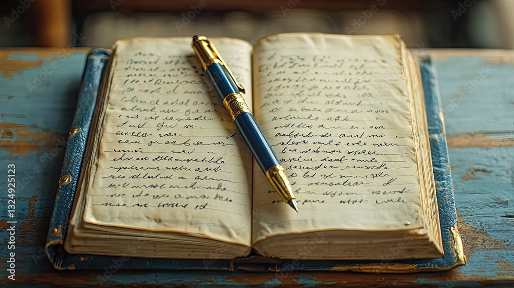 Vintage Diary with Fountain Pen: A Nostalgic Glimpse into the Past ...