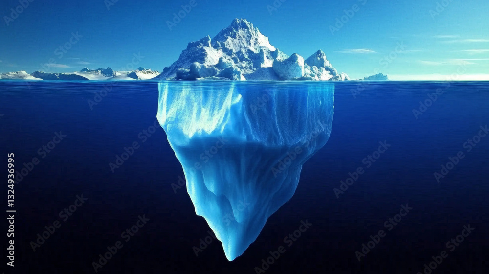 Ilustración de Stock Abstract Iceberg illusion diagram. What people see ...