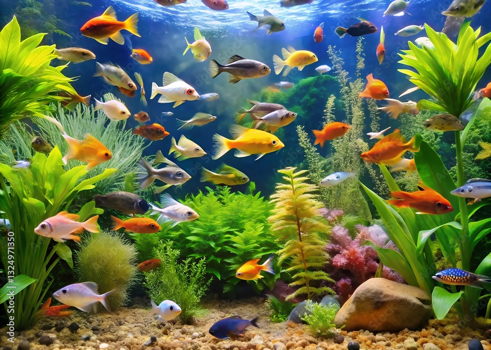 Aquarium - Aquarium fish Underwater world Desktop wallpapers Copy Space ...