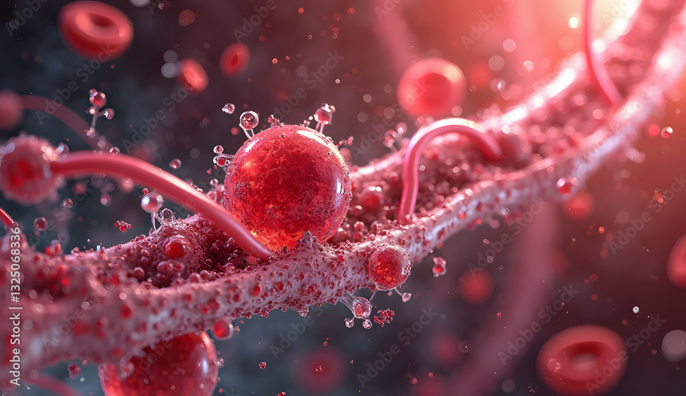 Blood cell red 3d background vein flow platelet wave cancer medicine ...