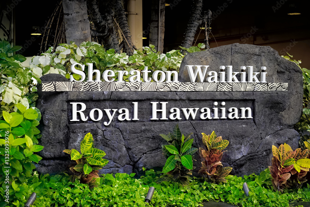 Honolulu, HI - Jan 16, 2025: Sheraton Waikiki Royal Hawaiian hotel ...