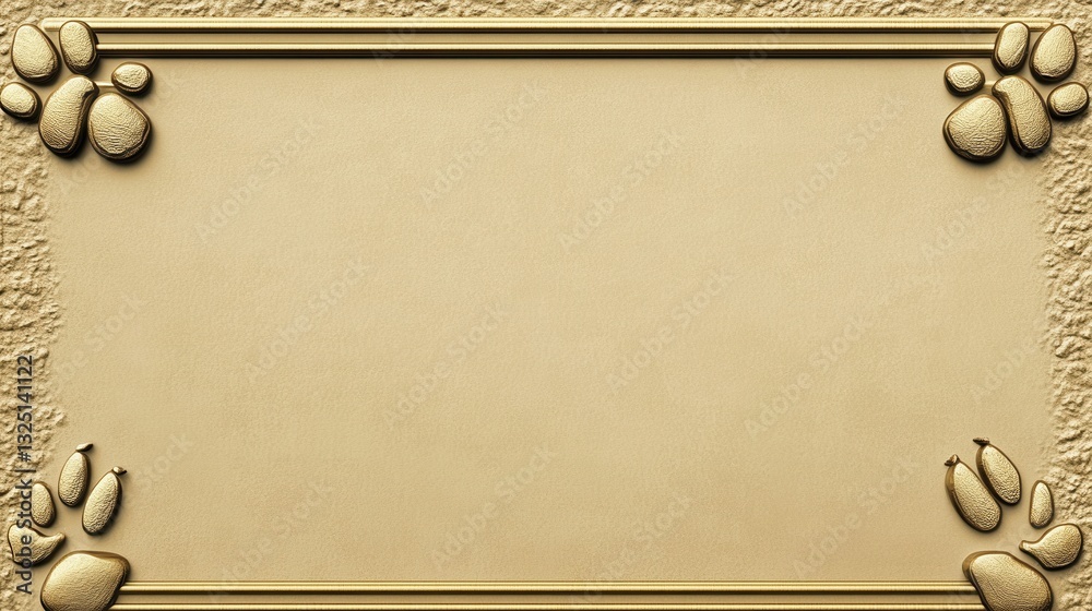 Elegant diploma background featuring embossed paw prints, golden ...