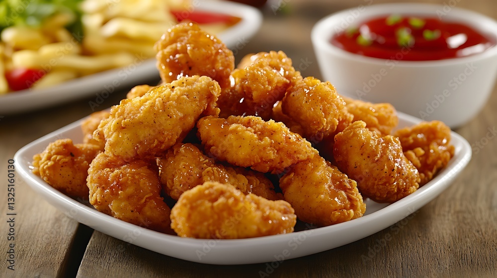 Hot Honey Chicken Poppers Bite-sized crispy chicken pieces tossed in a ...