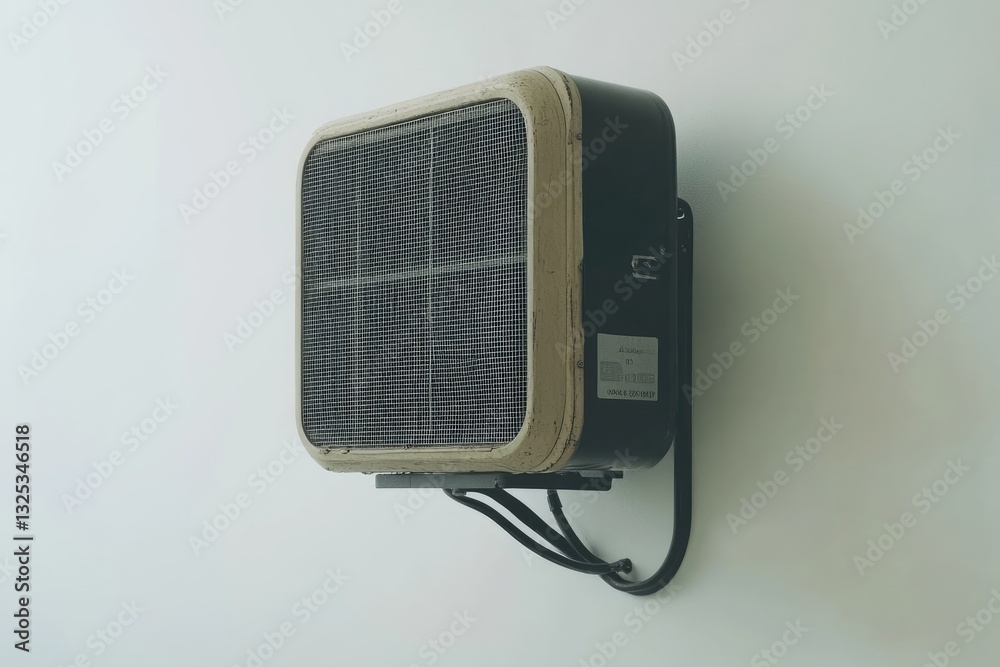Vintage wall-mounted heater/air conditioner unit. Features a ...