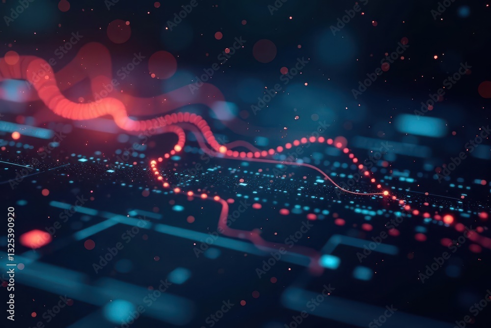 Futuristic document management system interface, data nodes , storage ...