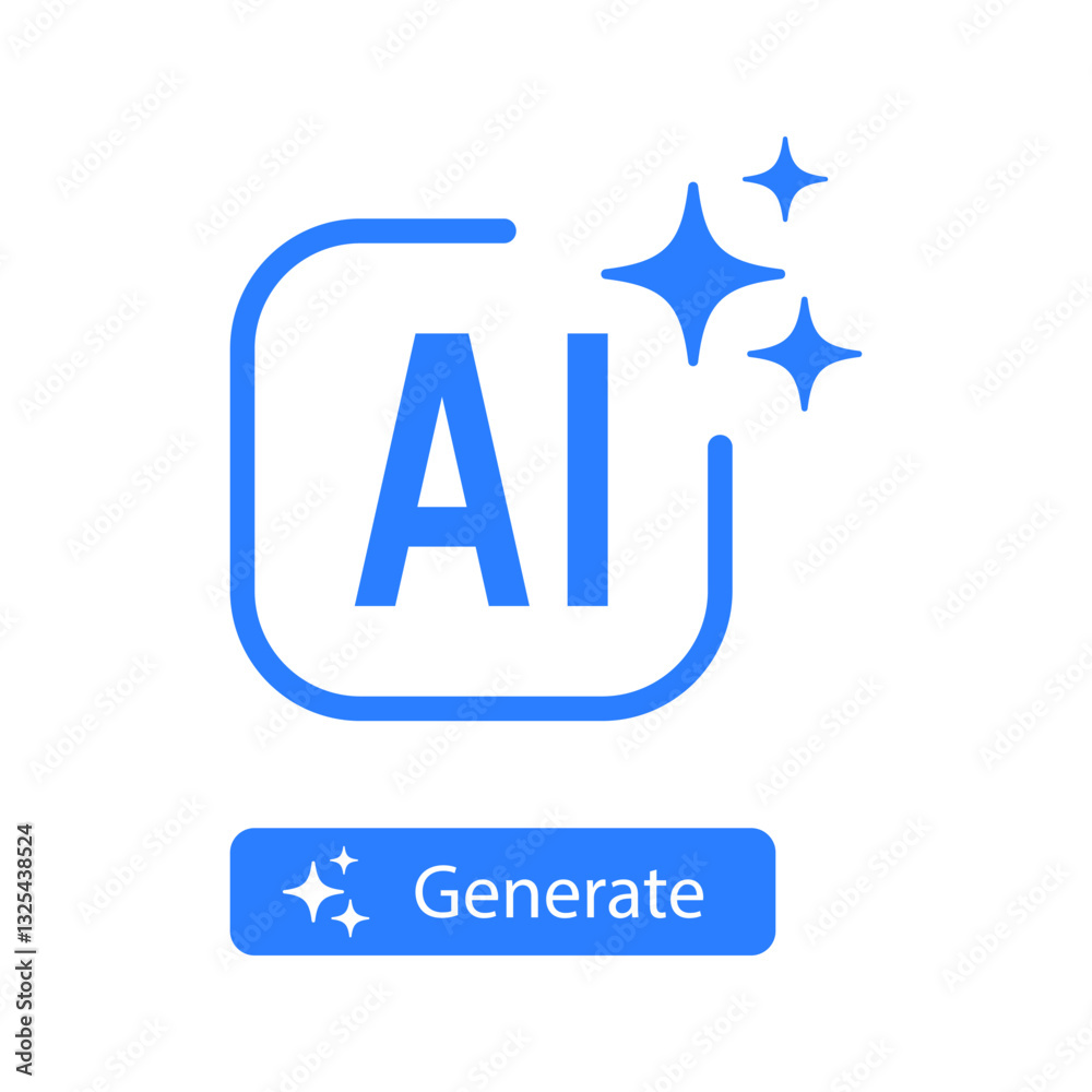 Generative AI logo icon magic sparkle stars symbol , Artificial ...
