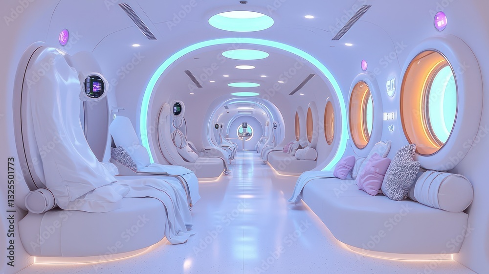 Futuristic Interior: An immersive view of a cutting-edge interior ...