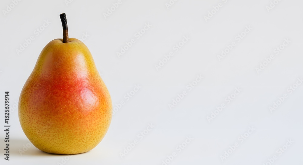 Single Pear on Plain White Background - High-Resolution Minimalist Food ...