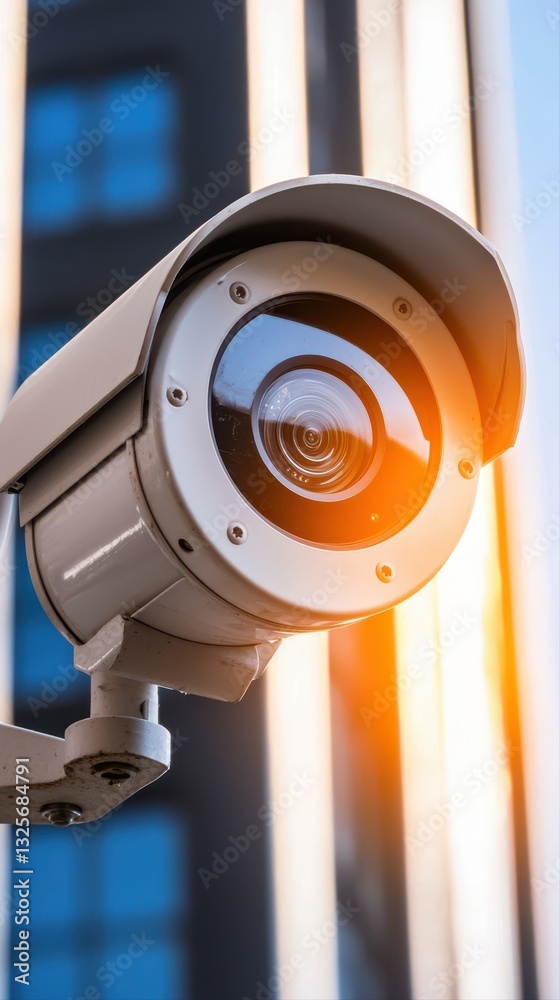 Cctv security camera installed on a school building ensuring safety and ...