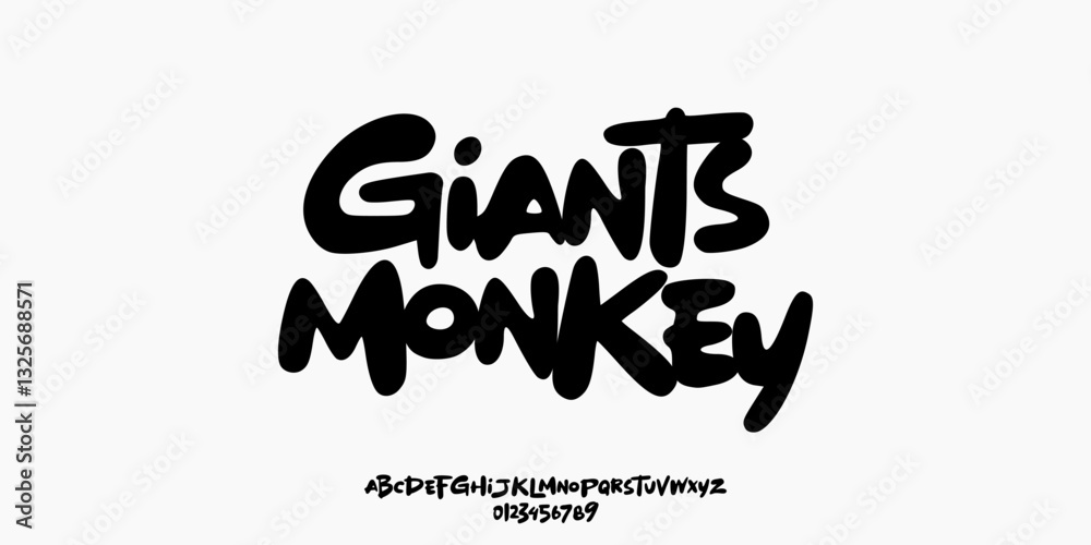 Elegant Font. Groovy Font. Graffiti Font. Creative Hand Drawn Uppercase ...