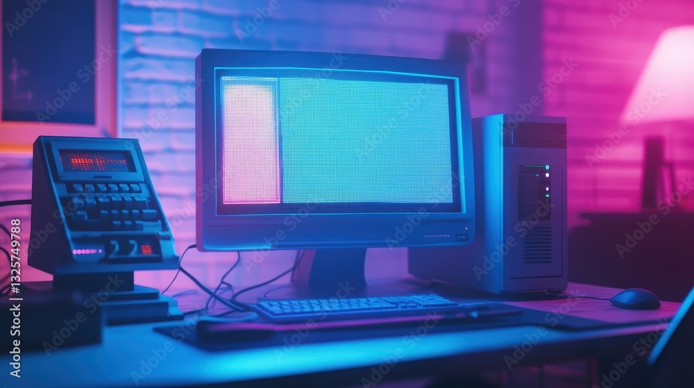 Illustration Stock Retro old computer user interface,Pink Y2K computer ...