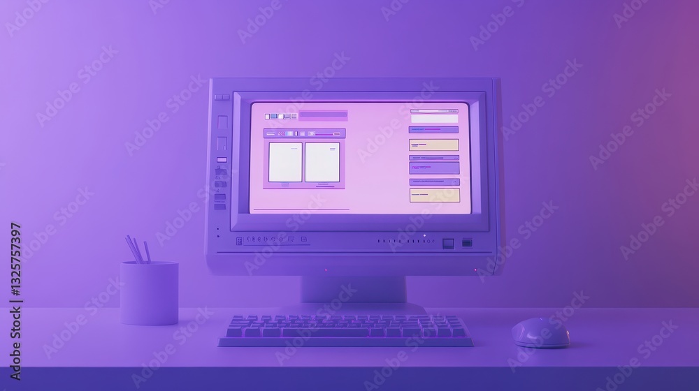 Retro old computer user interface,Pink Y2K computer window page and ...