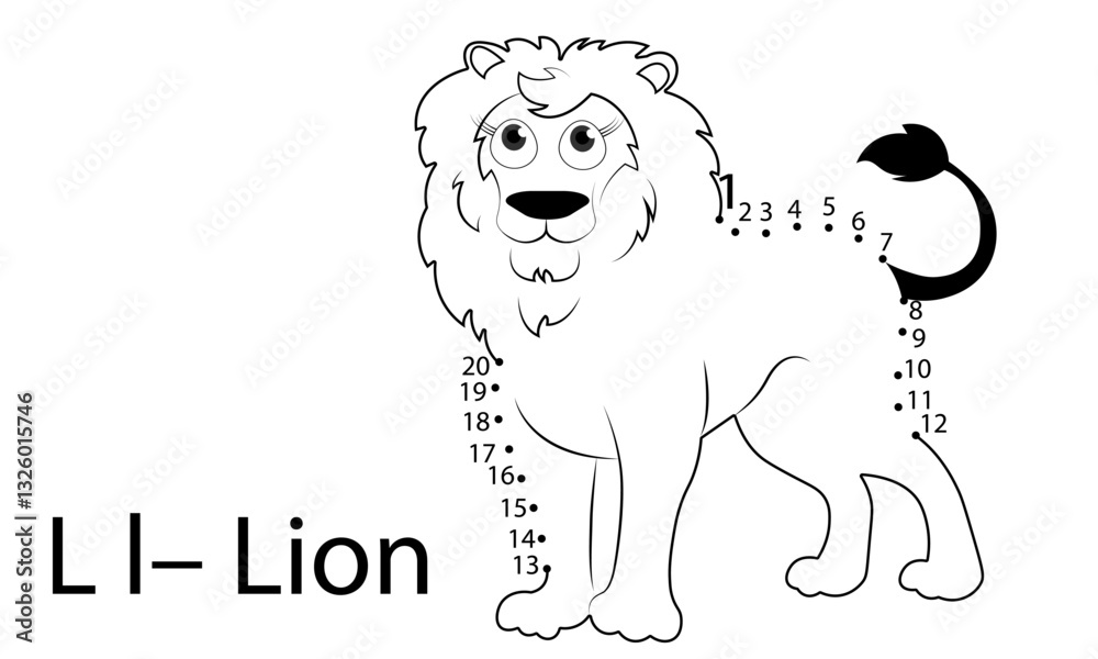 vector illustration of a lion ABC Connect the Dots Coloring Pages – Fun ...