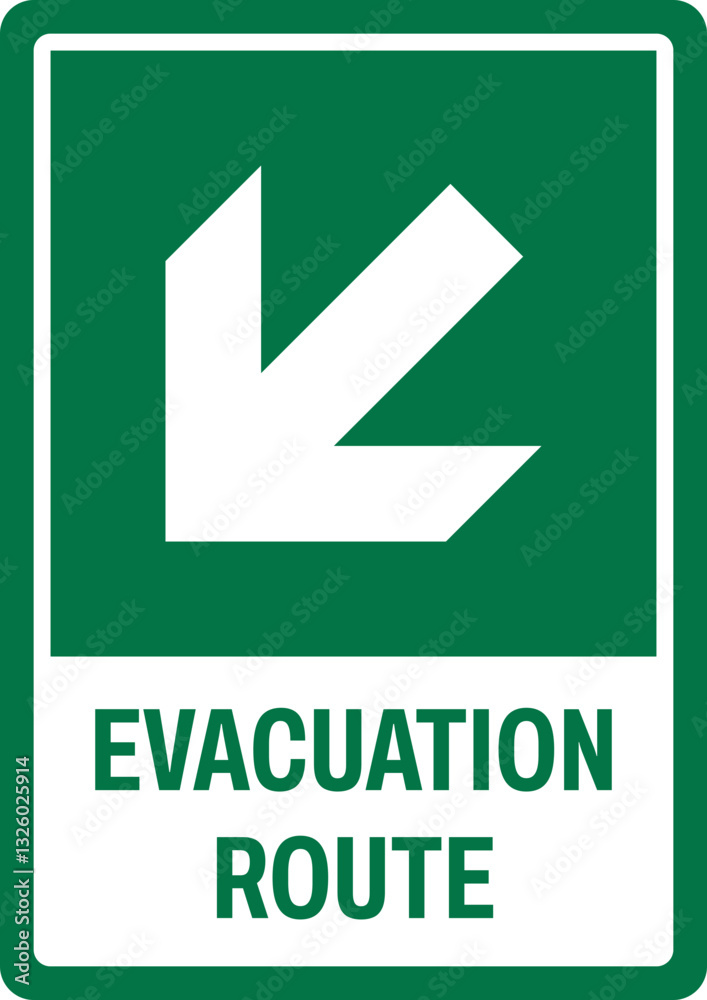 emergency and first aid safety signs v2 uppercase text_evacuation route ...