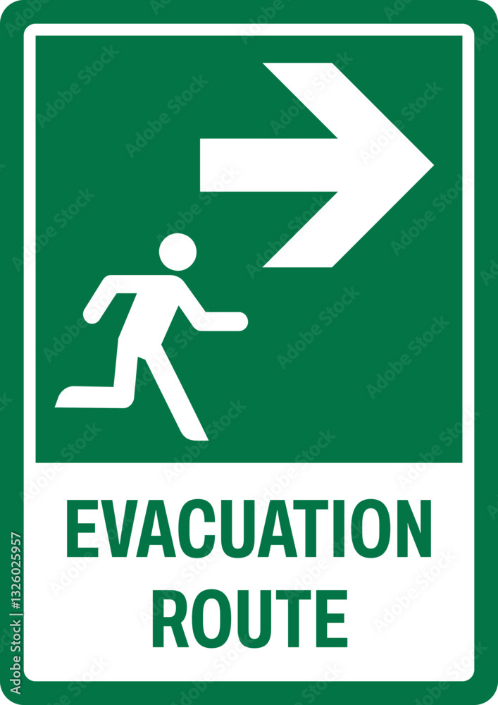emergency and first aid safety signs v2 uppercase text_evacuation route ...