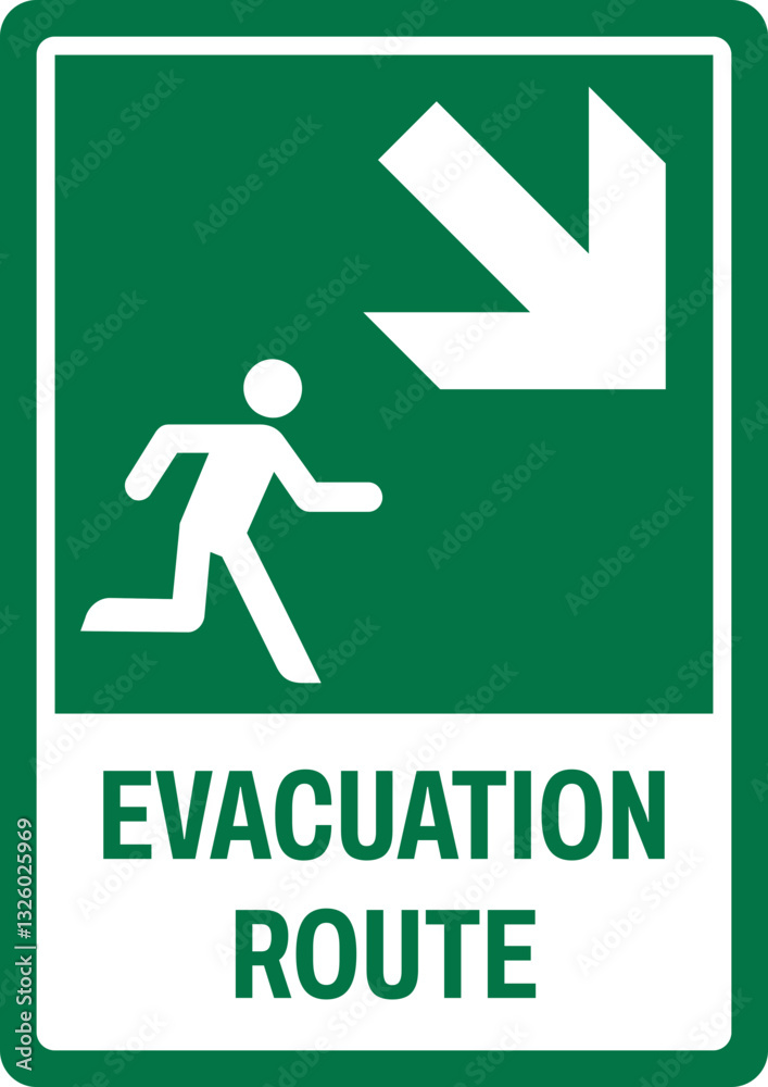 emergency and first aid safety signs v2 uppercase text_evacuation route ...