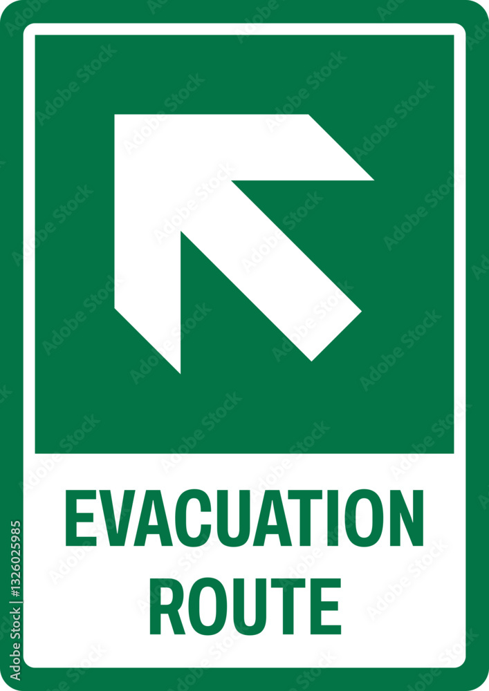 emergency and first aid safety signs v2 uppercase text_evacuation route ...