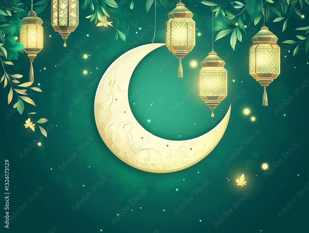 Ilustración de Stock Eid al-Fitr, Eidul Fitr and Eid Mubarak design ...