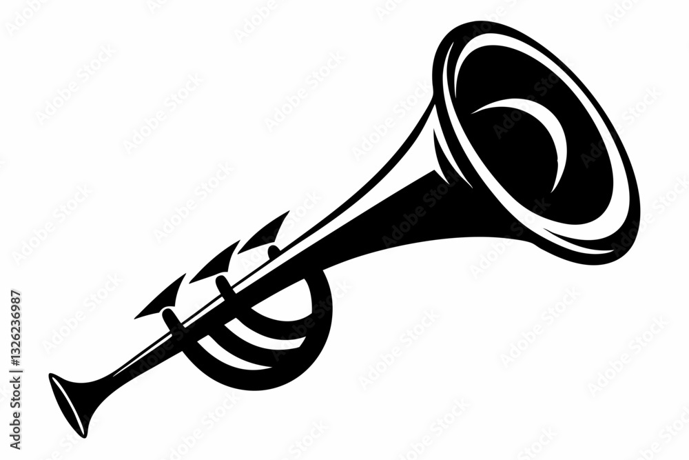 crumhorn line art silhouette vector illustration Stock Vector | Adobe Stock