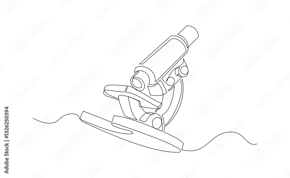Continuous line single line of microscope science technology for ...