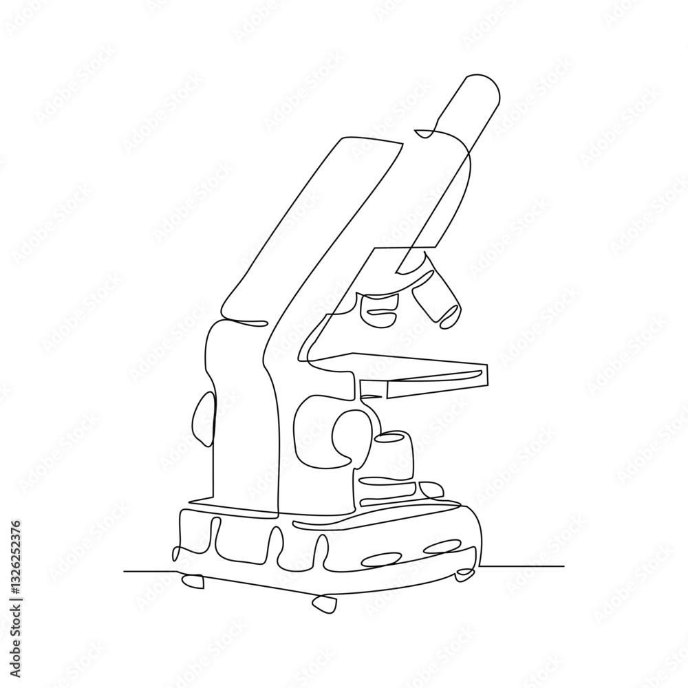 Continuous line single line of microscope science technology for ...