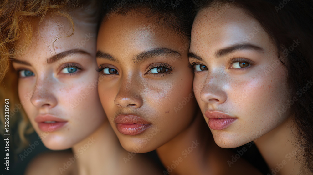 Three women with unique skin tones and hair textures come together to ...
