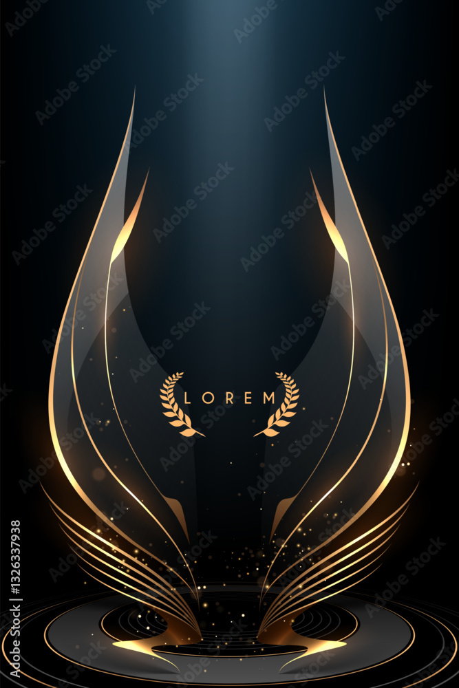 Golden luxury lines template with light effect Stock Vector | Adobe Stock