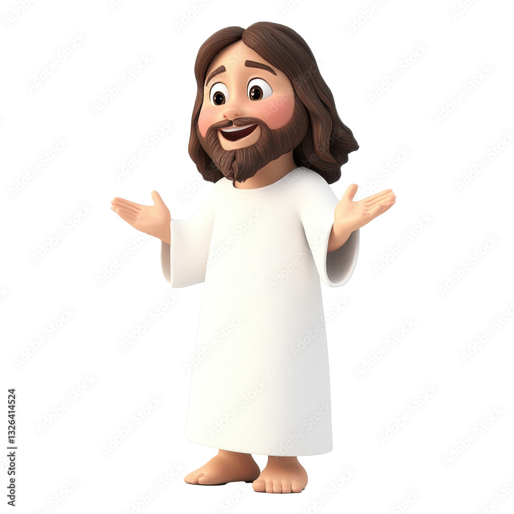 3D Animated Biblical Characters: Jesus Christ and Apostles on a White ...