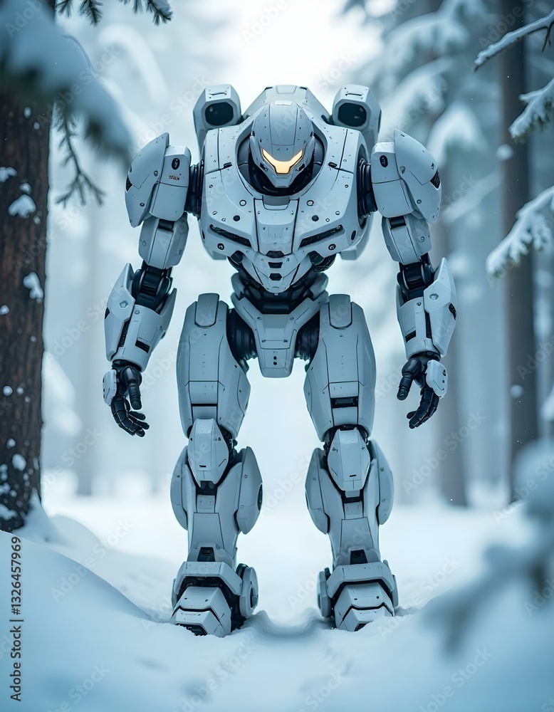 full body mech machine titan mode, with intricate and accentuated ...