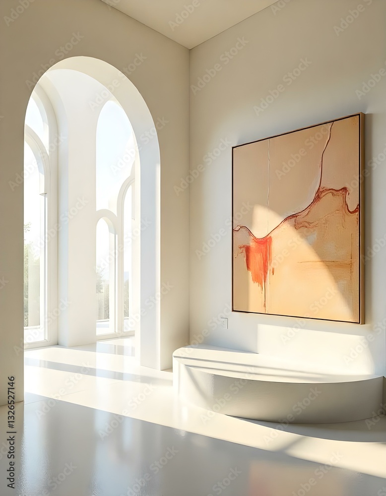 Contemporary architectural design with dynamic curvy windows, wide open ...
