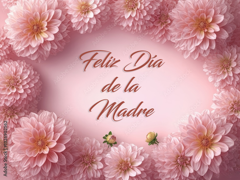 Feliz Día de la Madre. Elegant Floral Mother's Day Card background ...