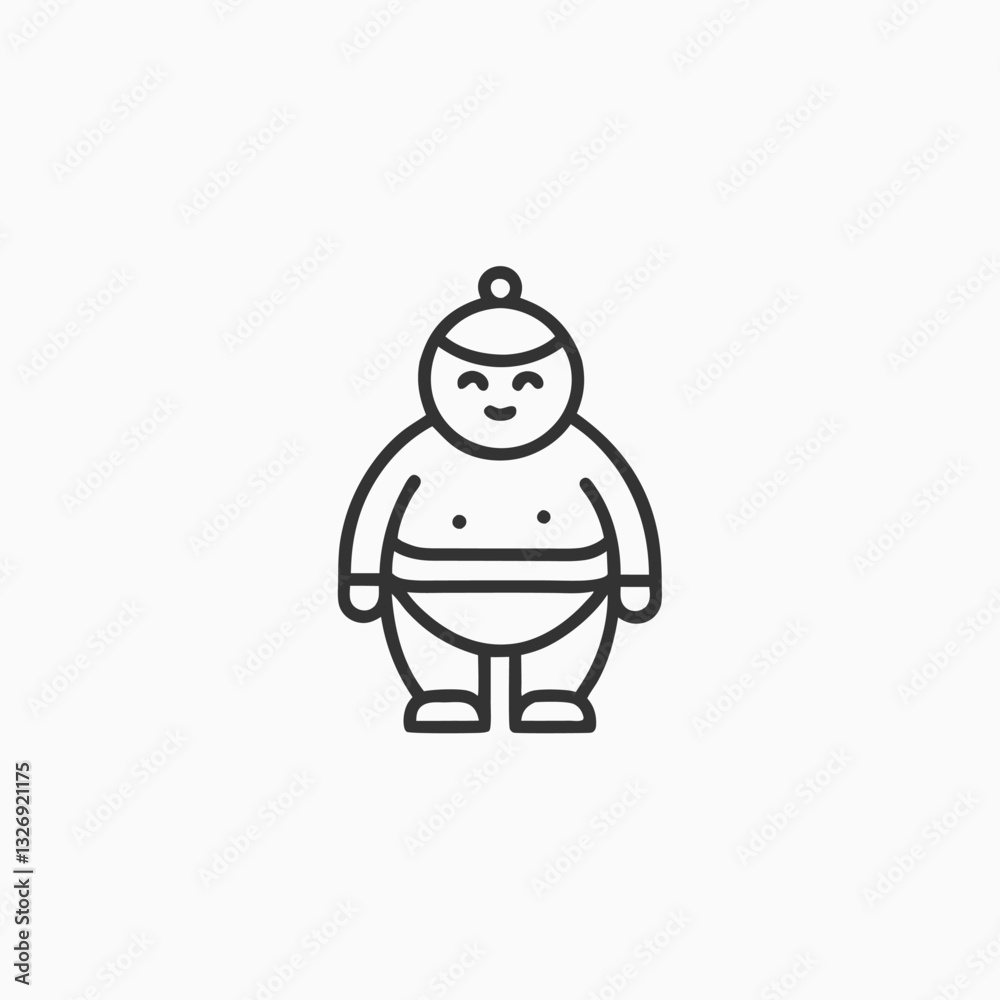 Cartoon sumo fighter .Sumo japanese wrestler sportsman sketch engraving ...
