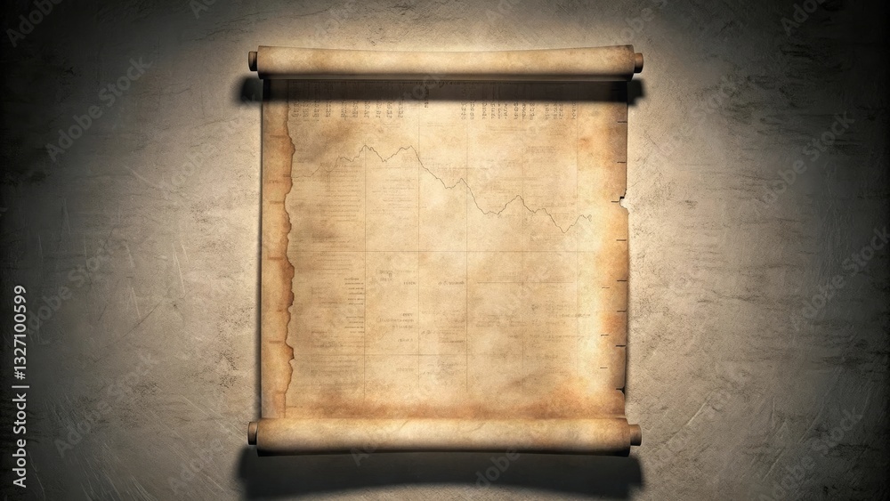 Scroll aged parchment calligraphy illuminated script ancient wisdom mystical historical ...