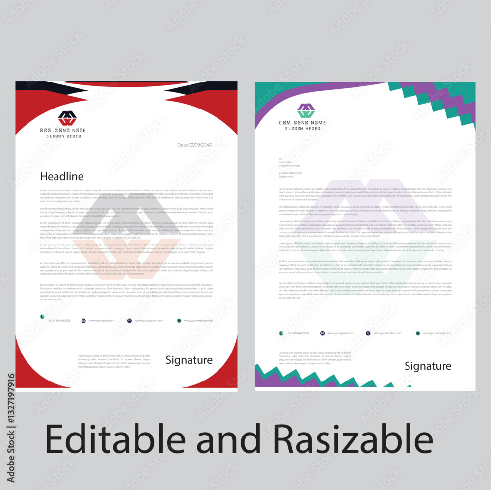 business letterhead, headed paper design, custom letterhead, print in ...