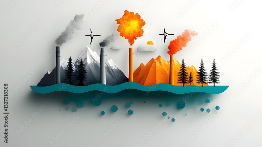 Detailed infographic of the carbon cycle outlining the various stages ...