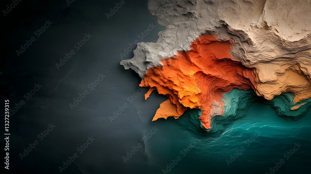 Vivid satellite imagery showcasing the intricate patterns and changes ...
