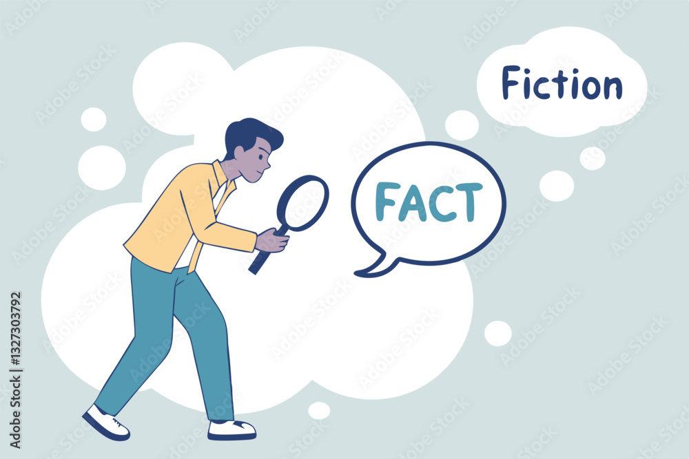 Fact checking, analyze truth, lie or dishonesty, proof information ...