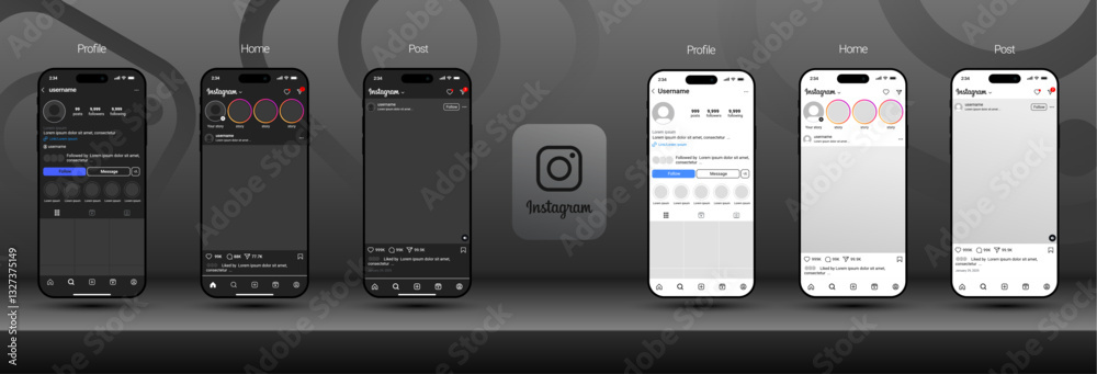 Instagram Post and Profile mockup template New Update 2025 with iPhone ...