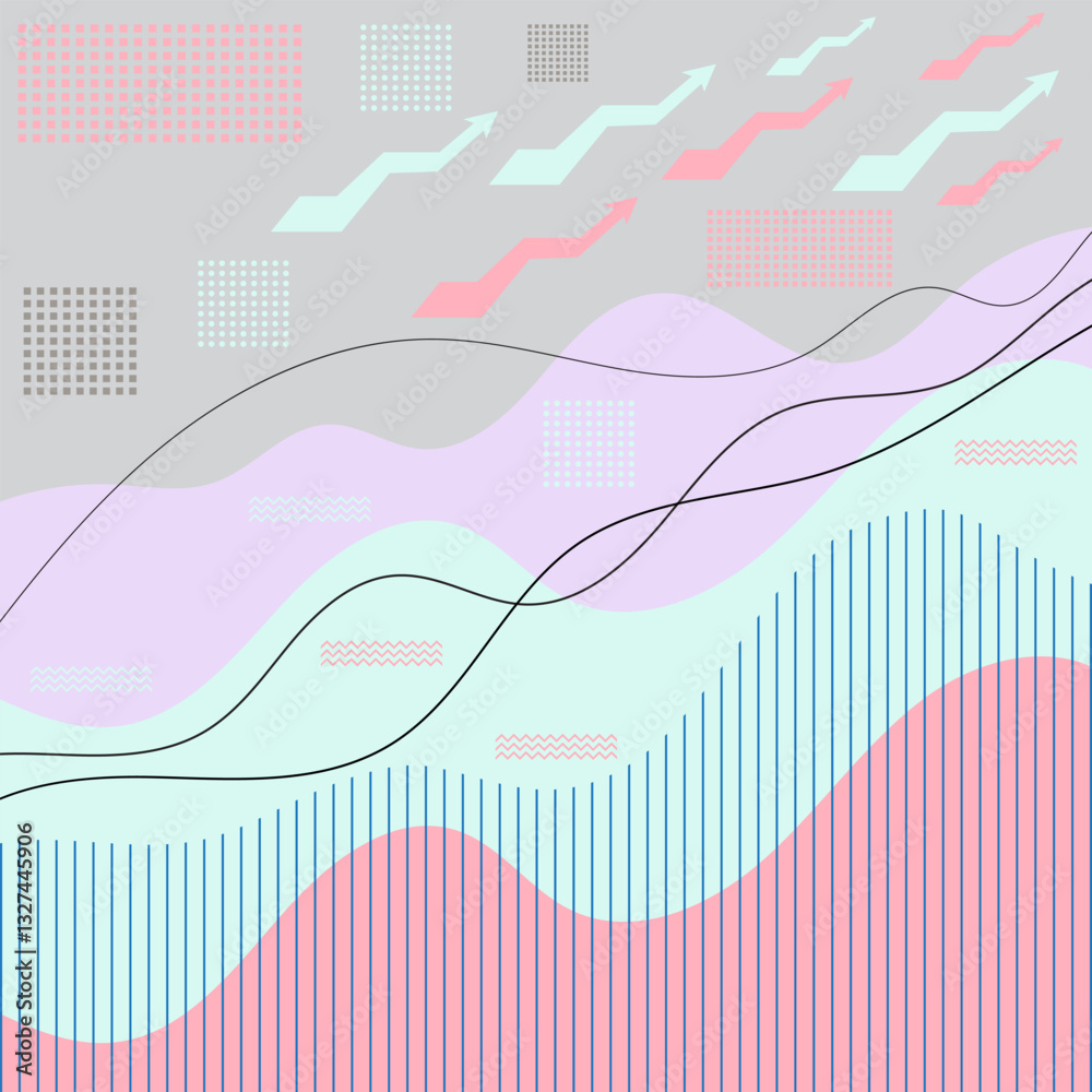 Vector Graphs, diagrams, parabolas, geometric shapes for presentation ...