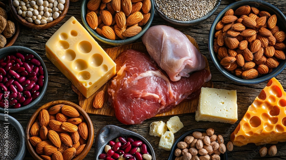 Nutrient-dense protein sources including legumes, lean meats, cheese ...