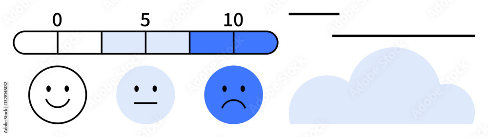 Vector de Stock Emotion scale with three happy faces ranging from happy ...