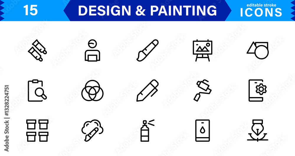 Design and Painting Icons Collection. Scalable and Versatile Icons for ...