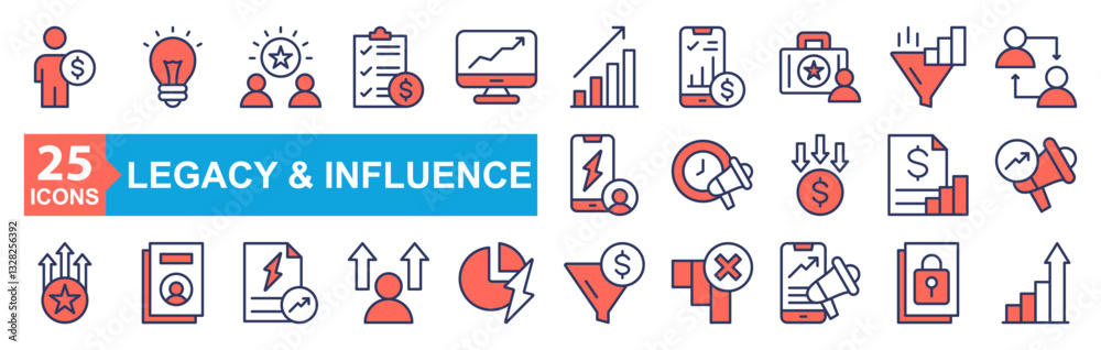 Legacy And Influence Icon Sheet Retirement, Growth, Innovation, Success ...