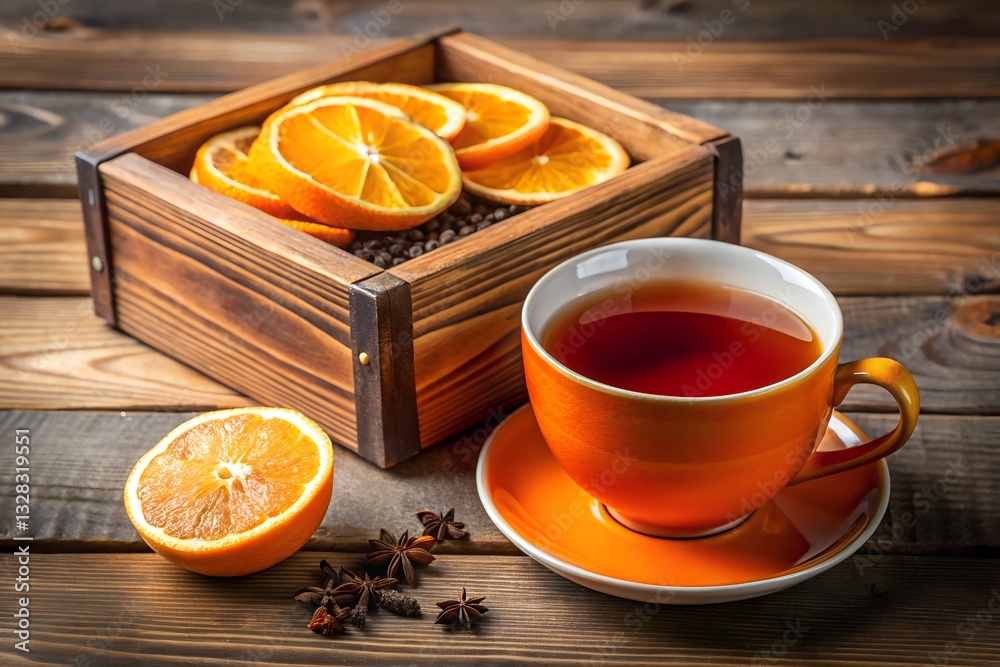 Foto de Stock Orange tea cup Copy Space milkyhexddway Backgrounds for ...