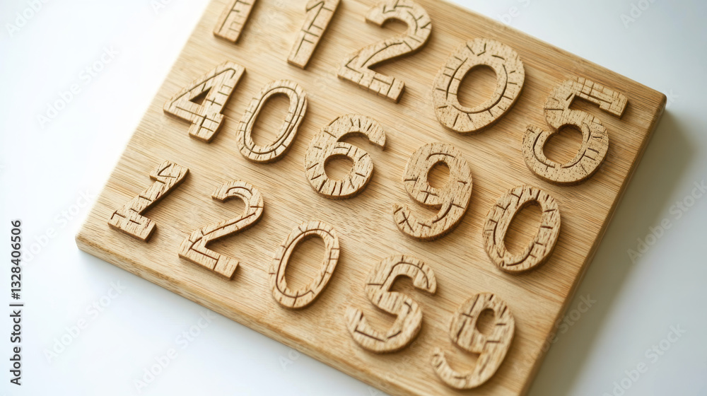 Handmade wooden number tracing board for educational activities ...