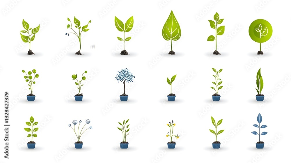 depicting the natural progression of plant growth from seed germination ...