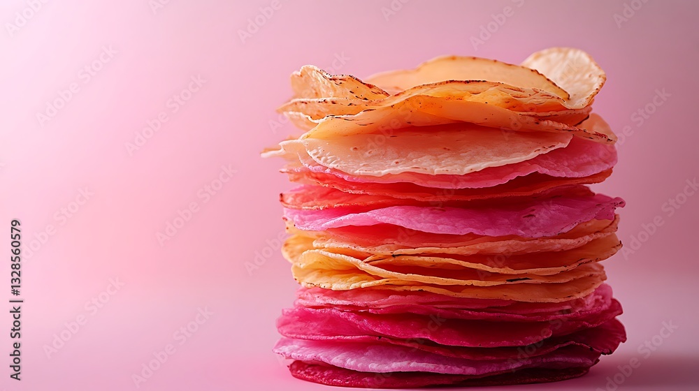 A surreal floating taco tower, each taco levitating in perfect ...