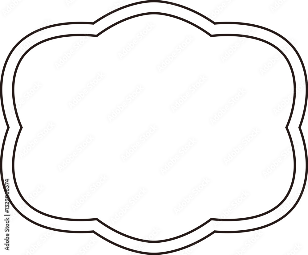 Vintage classic blank label outline flat vector. Vintage label black ...