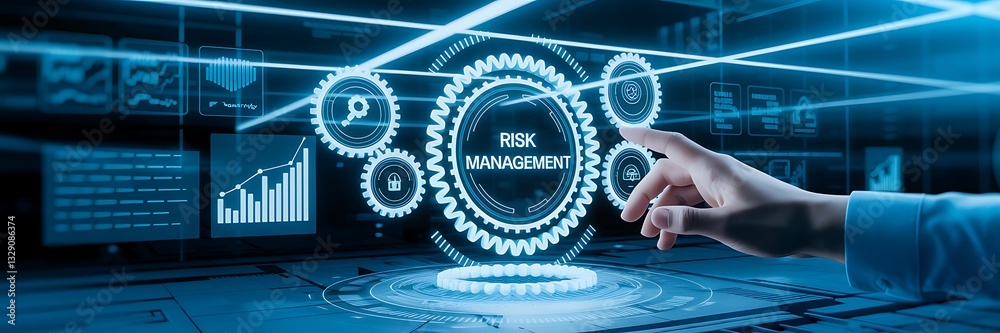 Risk Management Digital Interface with Holographic Gears and Human ...