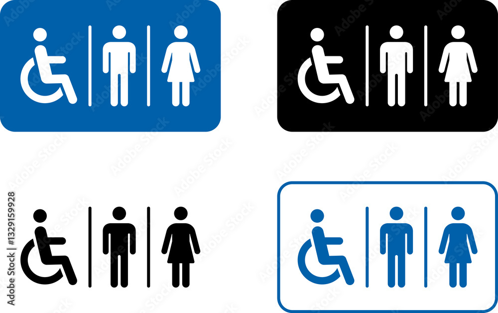 Toilet icon. WC sign. Printable sticker of toilet symbol sign with ...